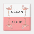 Classic Pink Flamingo Clean Dirty Dishwasher Magnet | Zazzle