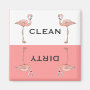 Classic Pink Flamingo Clean Dirty Dishwasher Magnet | Zazzle