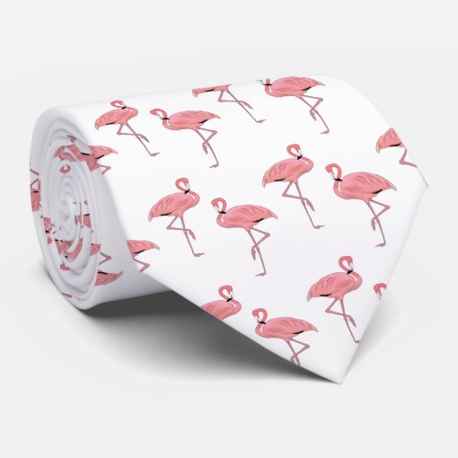 Classic Pink Flamingo Pattern Tie | Zazzle