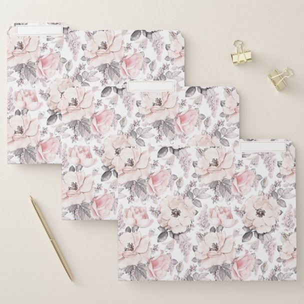Classic Pink & Gray Pattern Fabric | Zazzle