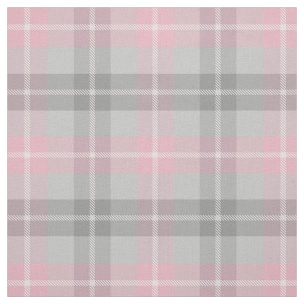 Classic Pink & Gray Pattern Fabric | Zazzle