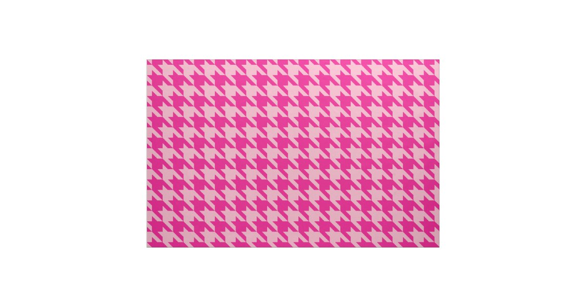 Classic Pink Houndstooth Fabric | Zazzle