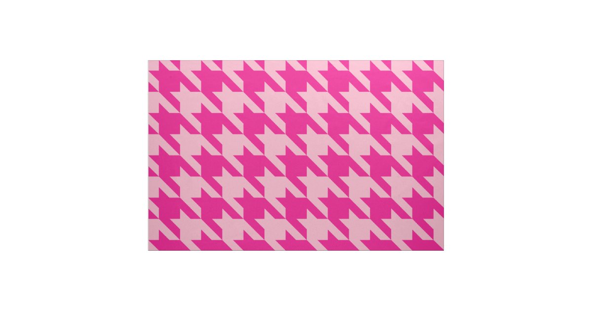 Classic Pink Houndstooth Fabric | Zazzle