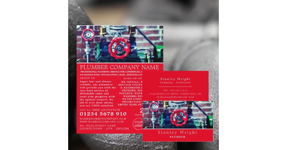 Classic Pipes, Plumber, Plumbing Advertising Flyer | Zazzle