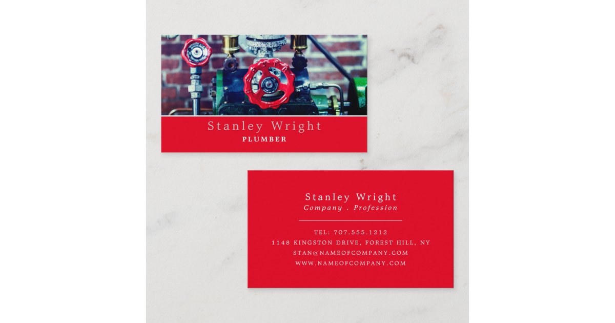 Classic Pipes, Plumber, Plumbing Business Card | Zazzle
