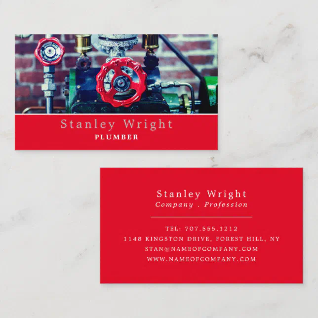 Classic Pipes, Plumber, Plumbing Business Card | Zazzle