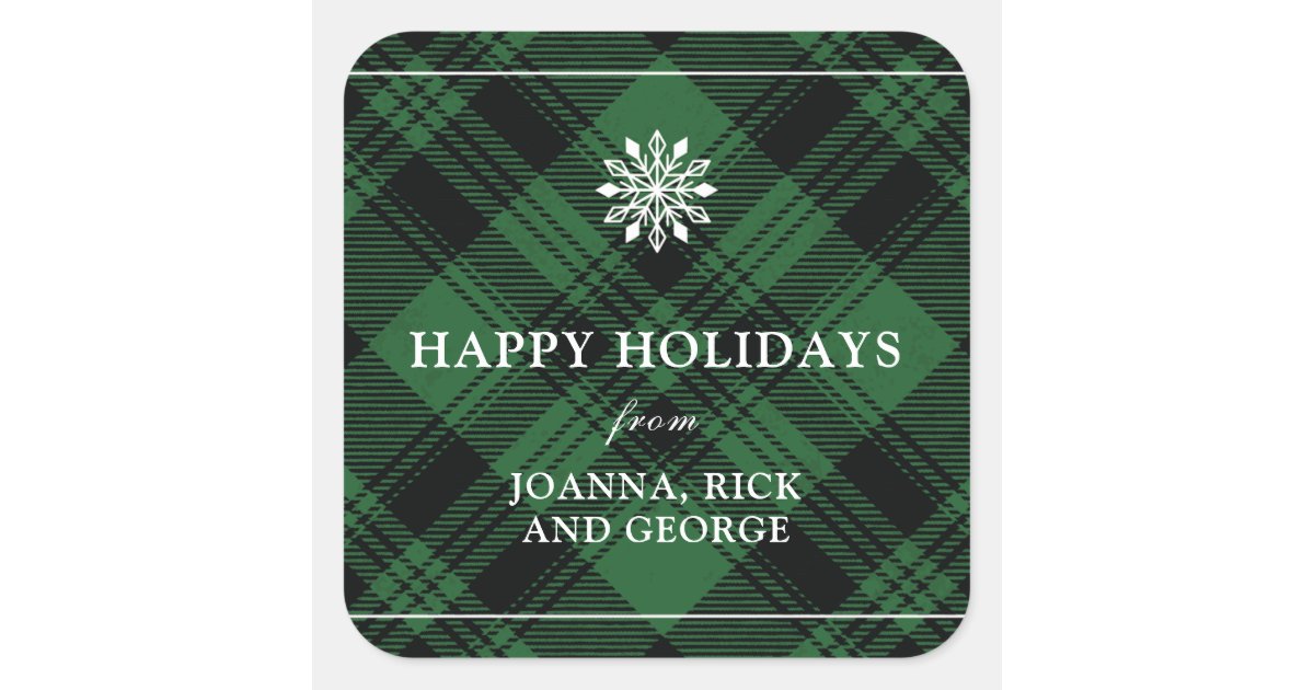Classic Plaid Holiday Sticker | Zazzle
