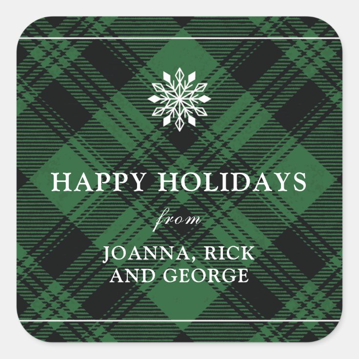Classic Plaid Holiday Sticker | Zazzle