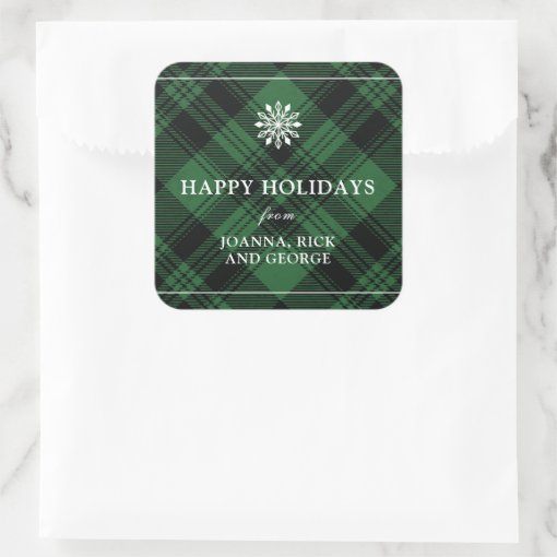 Classic Plaid Holiday Sticker | Zazzle