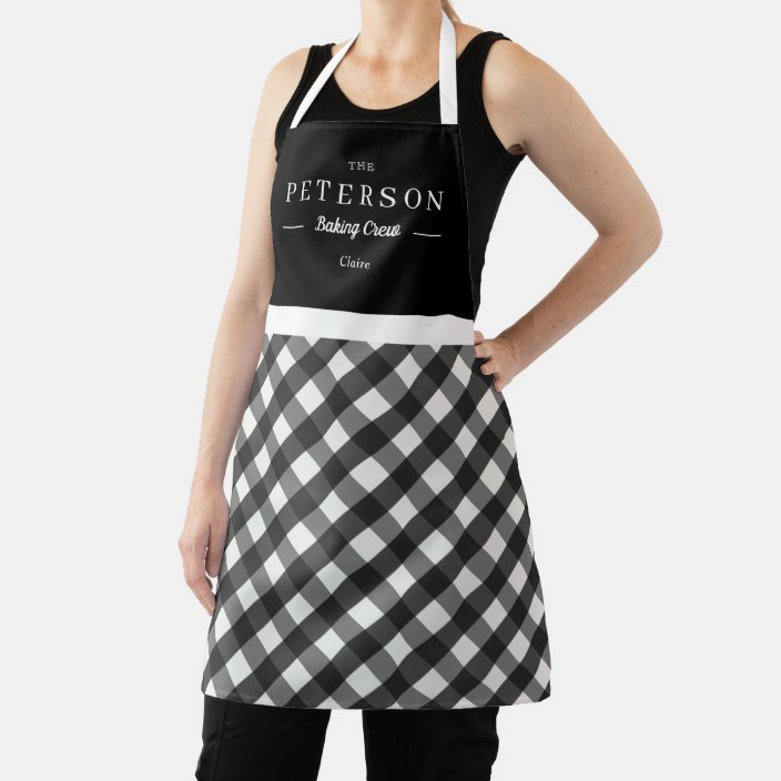 Classic Plaid Personalized Matching Family Apron | Zazzle