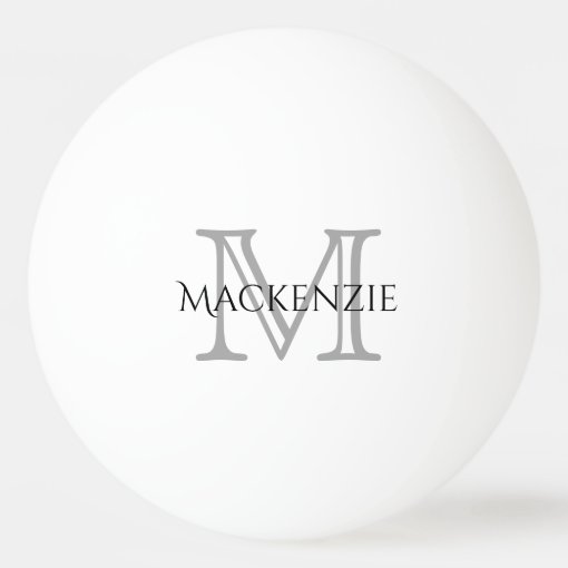 Classic Play | Monogram Name Script Chic Initial Ping-Pong Ball | Zazzle