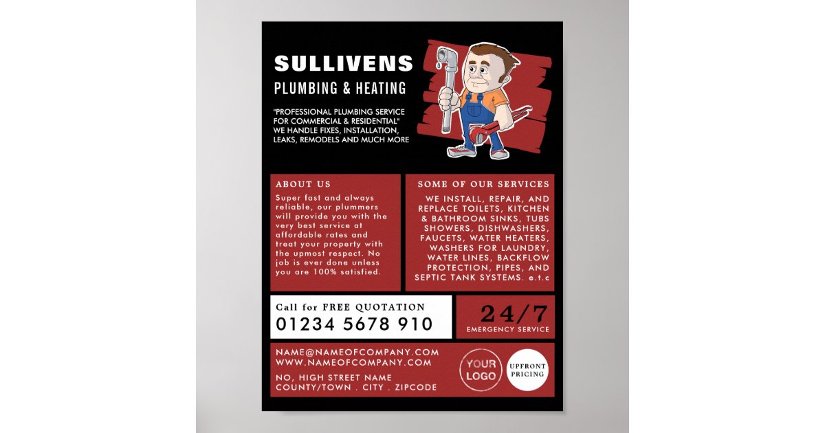 Classic Plumber, Plumber, Plumbing Advertising Poster | Zazzle