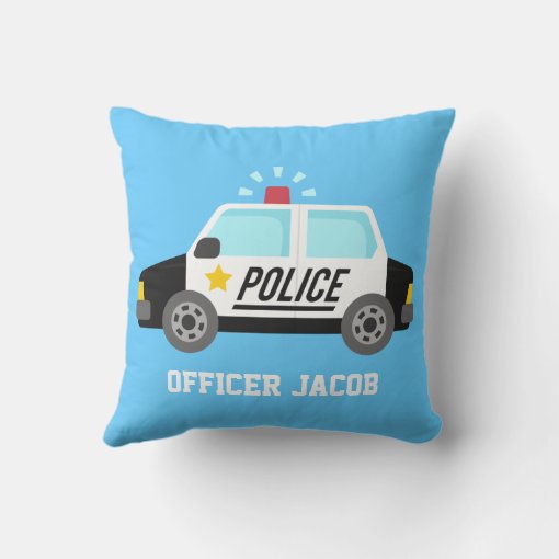 Classic Police Car with Siren For Boys Room Throw Pillow | Zazzle