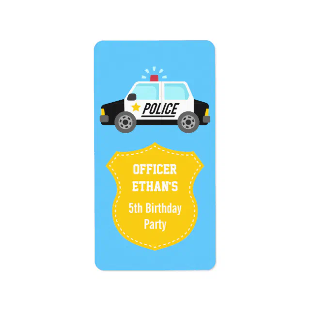 Classic Police Car with Siren For Kids Label | Zazzle