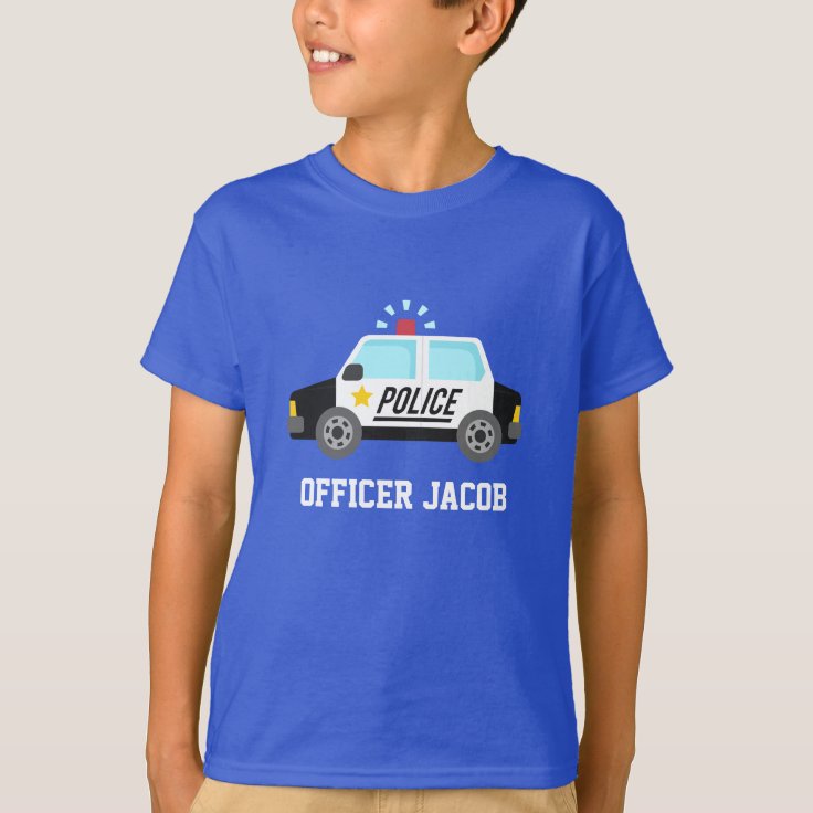 Classic Police Car with Siren For Kids T-Shirt | Zazzle