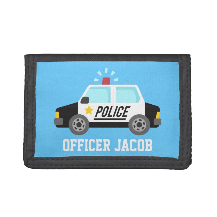 Classic Police Car with Siren For Kids Trifold Wallet | Zazzle