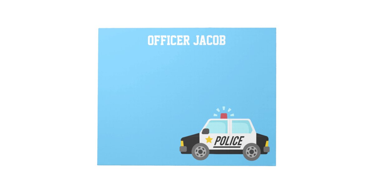 Classic Police Car with Siren Kids Notepad | Zazzle