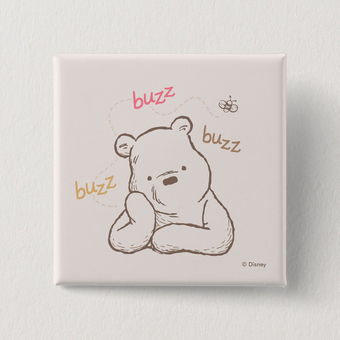Classic Pooh | Buzz Buzz Buzz Button | Zazzle