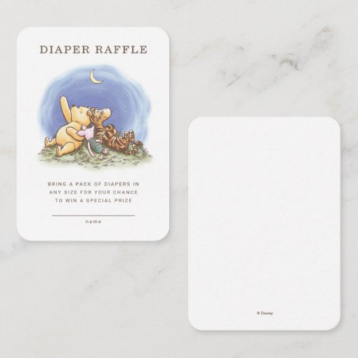 Classic Pooh & Pals Diaper Raffle Insert Card | Zazzle