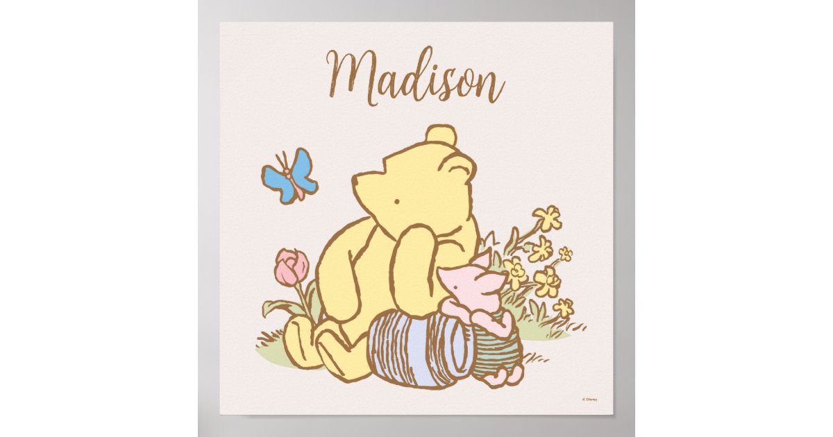 Classic Pooh Personalized Poster | Zazzle