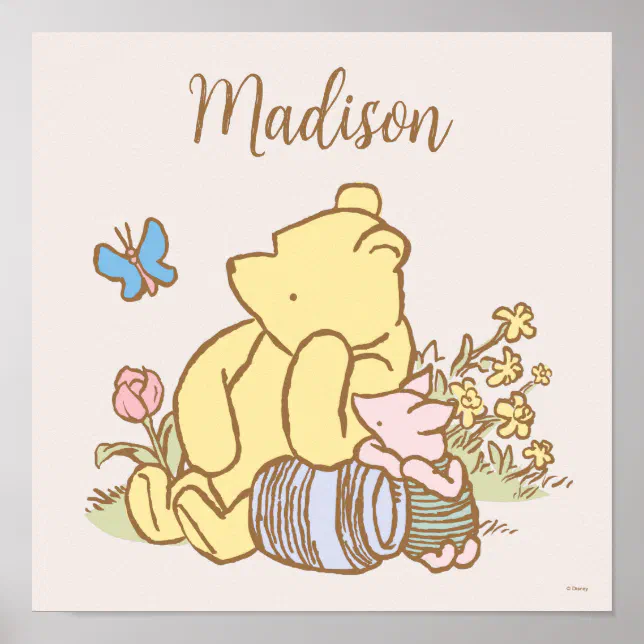 Classic Pooh Personalized Poster | Zazzle