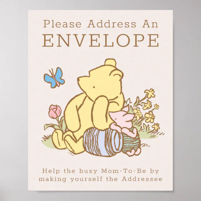 Classic Pooh & Piglet Baby Shower Poster | Zazzle
