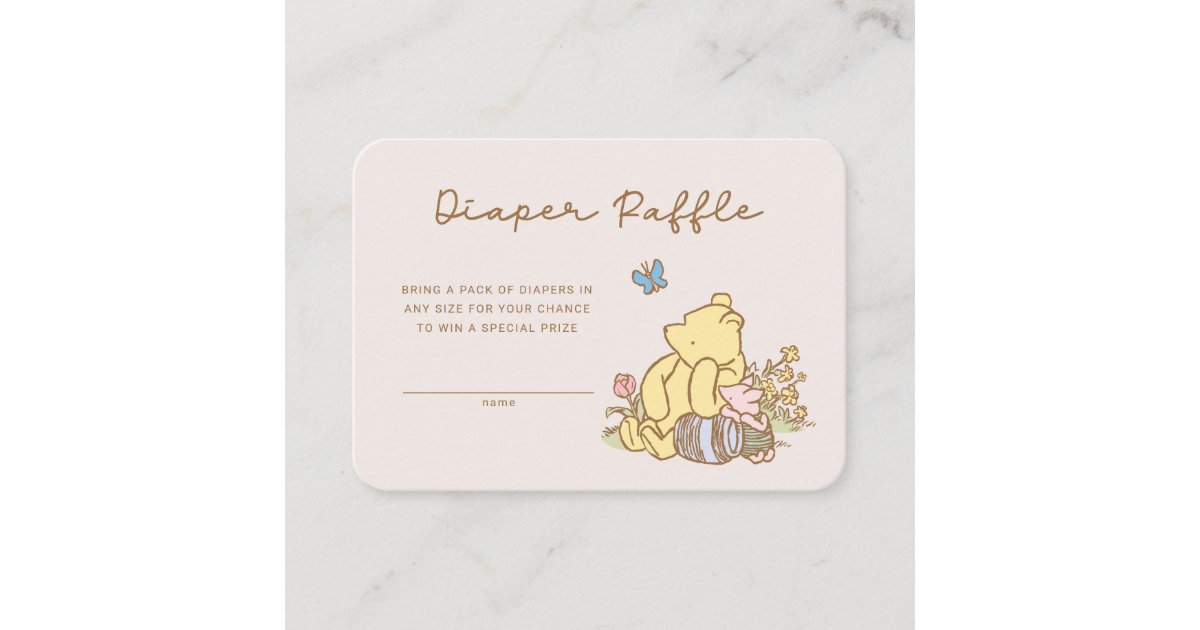 Classic Pooh & Piglet Diaper Raffle Insert | Zazzle