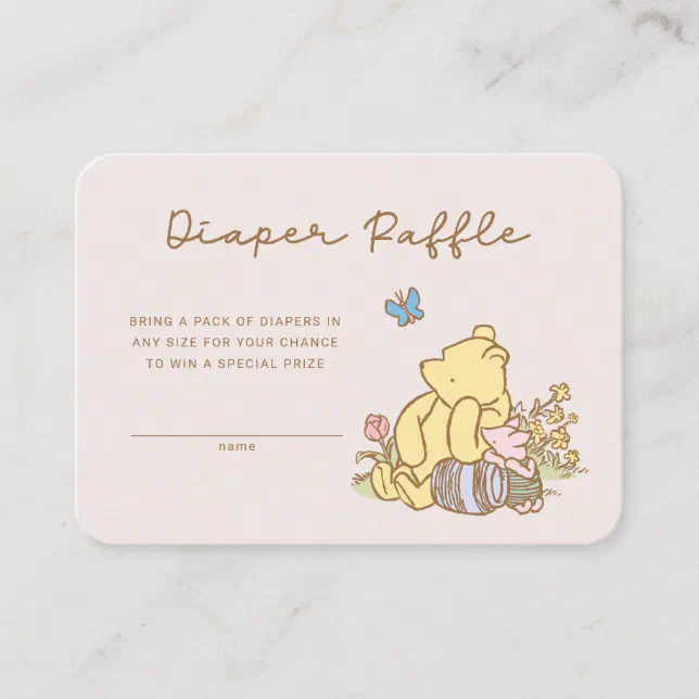 Classic Pooh & Piglet Diaper Raffle Insert | Zazzle