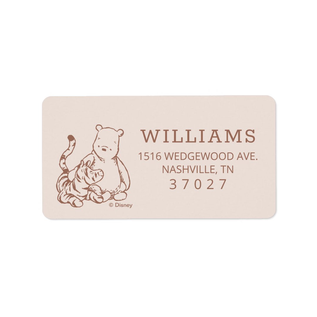 Classic Pooh & Tigger Baby Shower Label | Zazzle