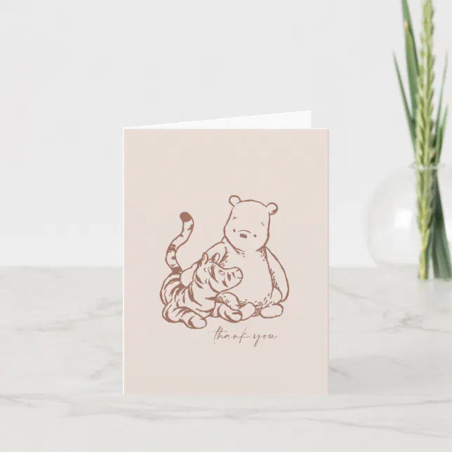 Classic Pooh & Tigger Baby Shower Thank You Card | Zazzle