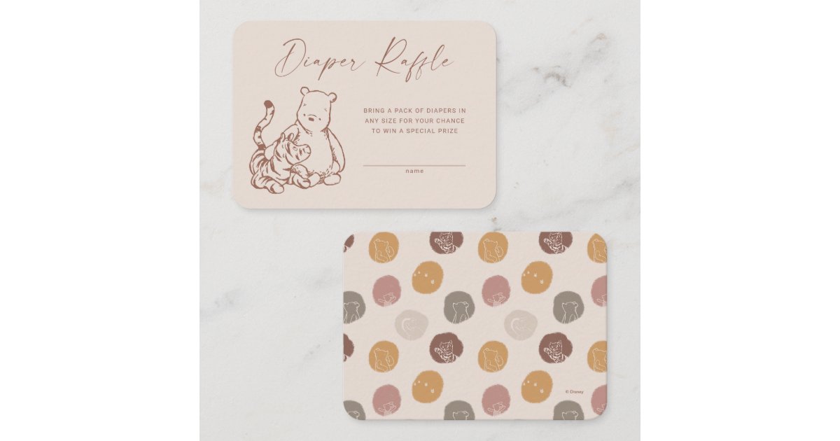 Classic Pooh & Tigger Diaper Raffle Insert Card | Zazzle
