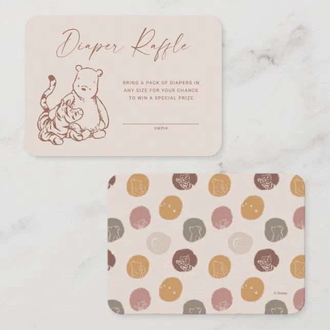 Classic Pooh & Tigger Diaper Raffle Insert Card | Zazzle