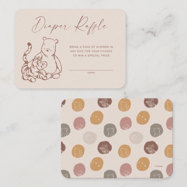 Classic Pooh & Tigger Diaper Raffle Insert Card | Zazzle