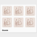 Classic Pooh & Tigger First Birthday Thank You Square Sticker | Zazzle
