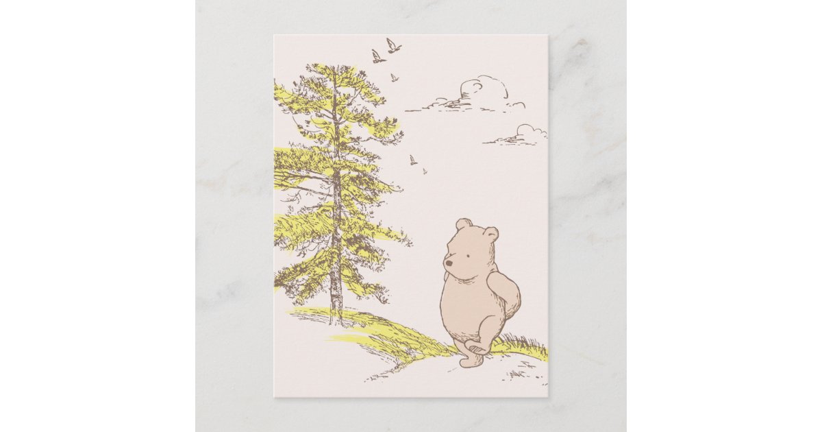 Classic Pooh Walking in the Woods Postcard | Zazzle