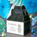 Classic Preppy Bear Designer Plaid Baby Shower Favor Boxes | Zazzle