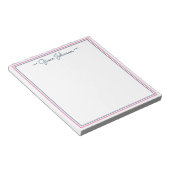 Classic Preppy Personalized Notepad | Navy & Pink | Zazzle