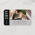 Classic Preppy Pin Stripes Modern Graduate Photo Calling Card | Zazzle