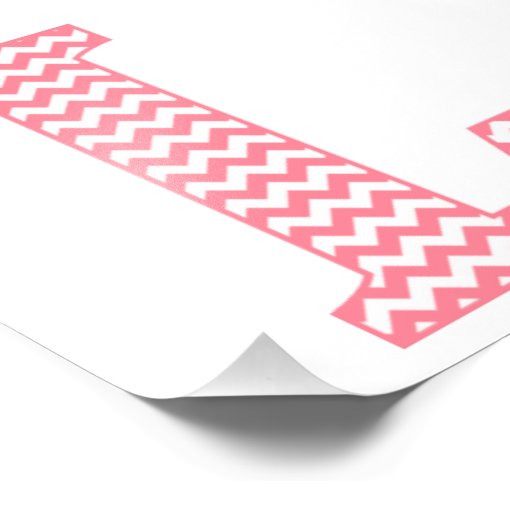 Classic Preppy Pink Chevron Letter L Monogram Photo Print | Zazzle