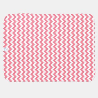 Classic Preppy Pink Chevron Letter L Monogram Receiving Blanket | Zazzle