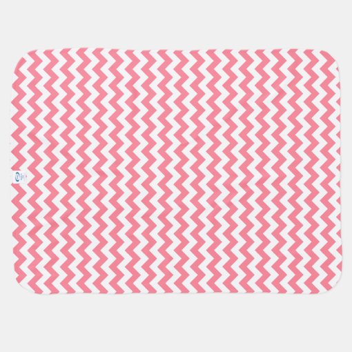 Classic Preppy Pink Chevron Letter L Monogram Receiving Blanket | Zazzle