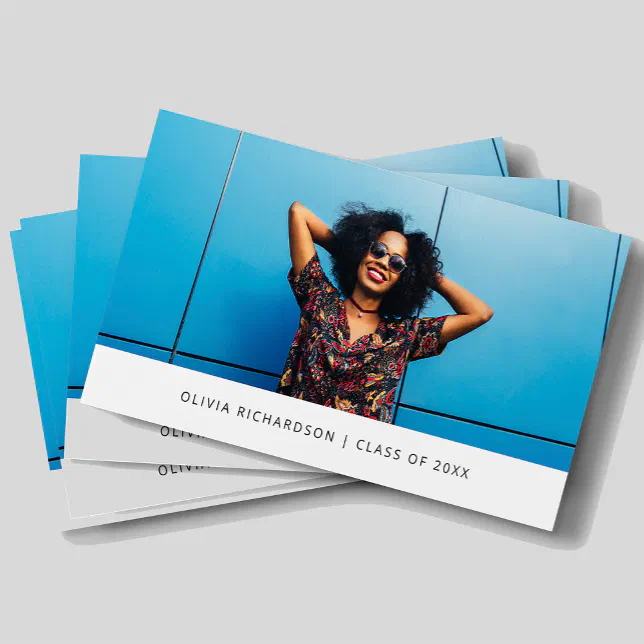 Classic Professional Graduation Photo and Name Calling Card | Zazzle