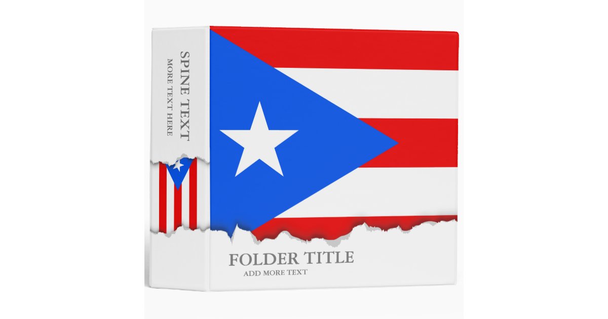 Classic Puerto Rican Flag 3 Ring Binder | Zazzle