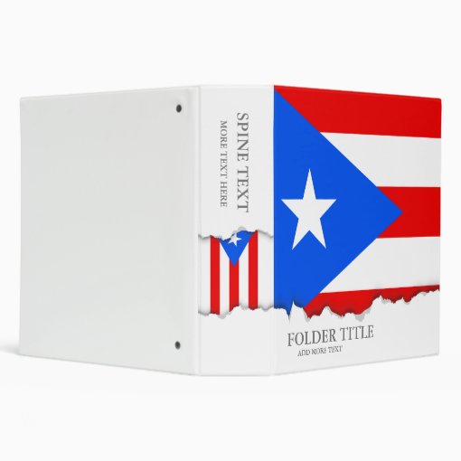 Classic Puerto Rican Flag 3 Ring Binder | Zazzle