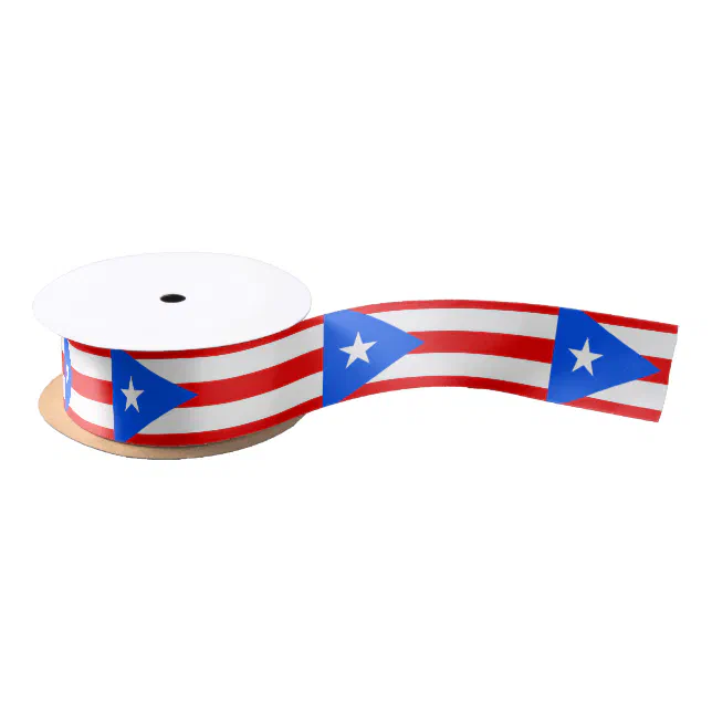 Classic Puerto Rican Flag Satin Ribbon | Zazzle