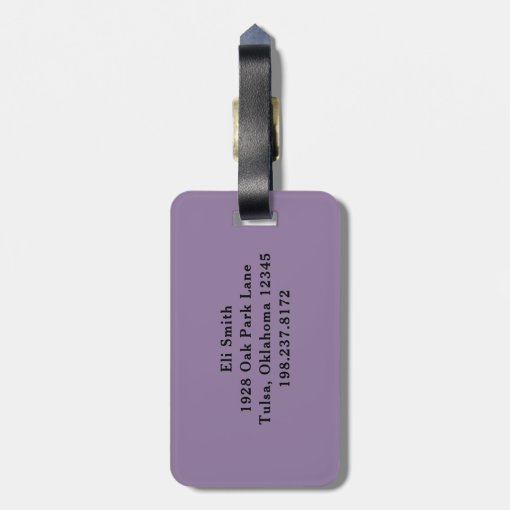 Classic Purple and Gold Monogram Luggage Tag | Zazzle