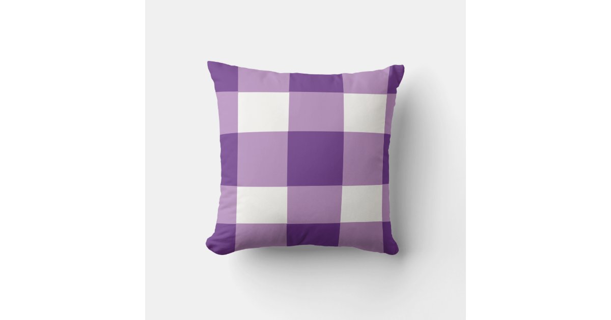Classic Purple Buffalo check Throw Pillow | Zazzle