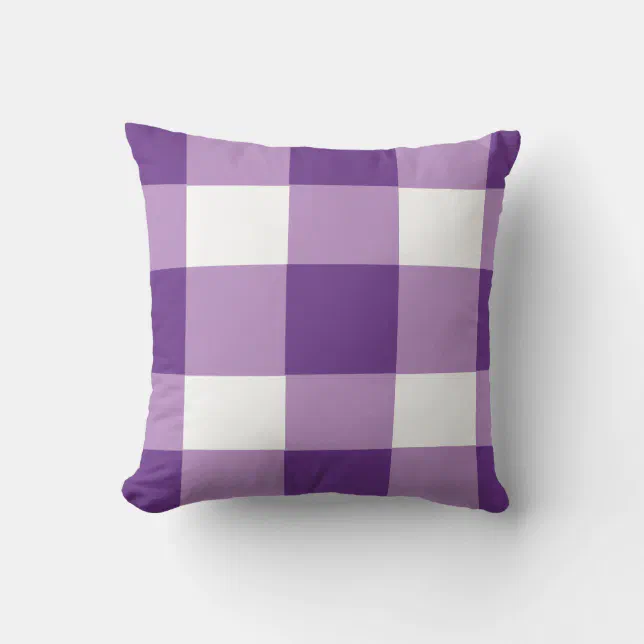 Classic Purple Buffalo check Throw Pillow | Zazzle