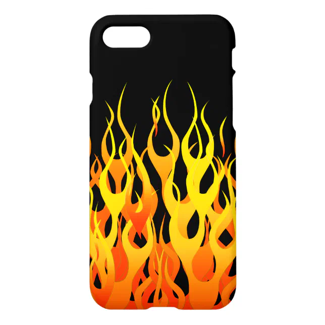 Classic Racing Flames on Black iPhone Case | Zazzle