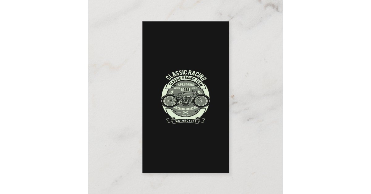 classic racing motorcycle business card | Zazzle